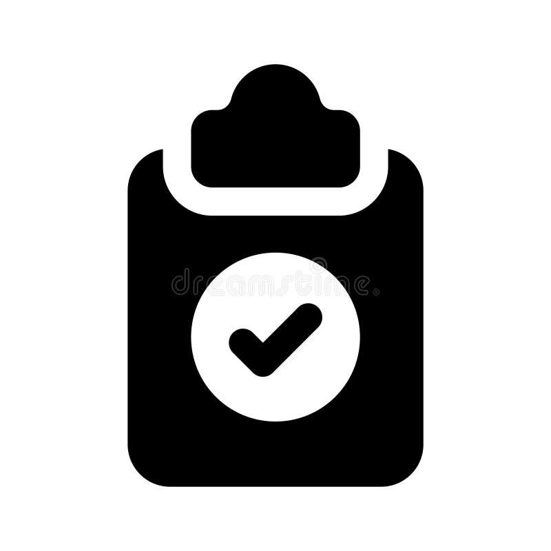 Modern Icon of Approved File, Clipboard with Check Mark Sign Stock ...