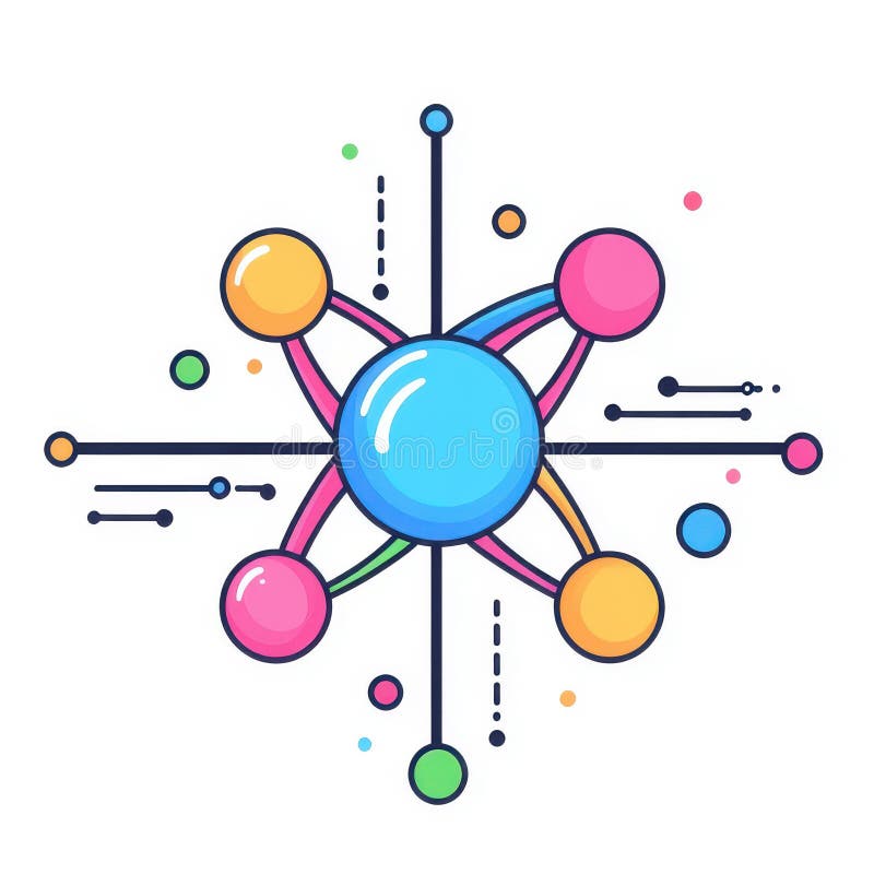 A Modern Icon Blends Science and Tech with Pastel Hues, Featuring an ...