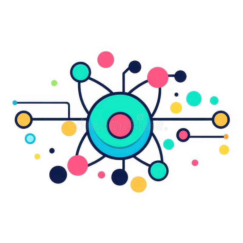 A Modern Icon Blends Science and Tech with Pastel Hues, Featuring an ...