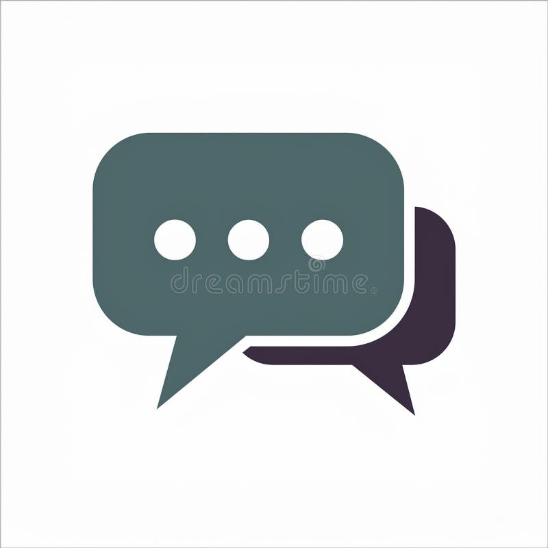 Modern Icon of a Chat Bubble for Social Media: Simple and Flat Design ...