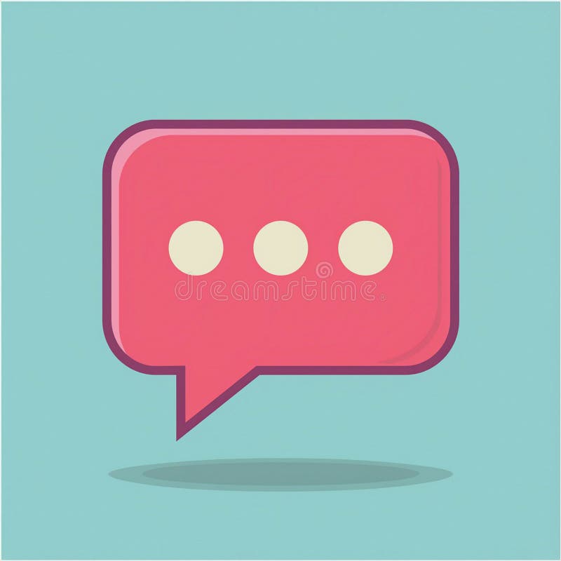 Modern Icon of a Chat Bubble for Social Media: Simple and Flat Design ...