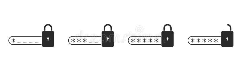 Modern Icon Depicting a Login Symbol Set. Vector Illustration Stock ...