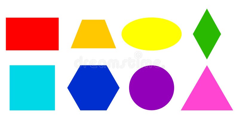 Modern Icon with Different Colored Figures. Geometric Graphic Elements ...