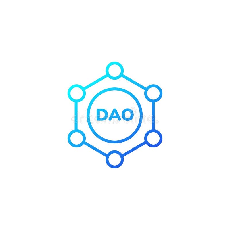 Simple and Clear Dao Icon with Geometric Outline and Modern Gradient ...
