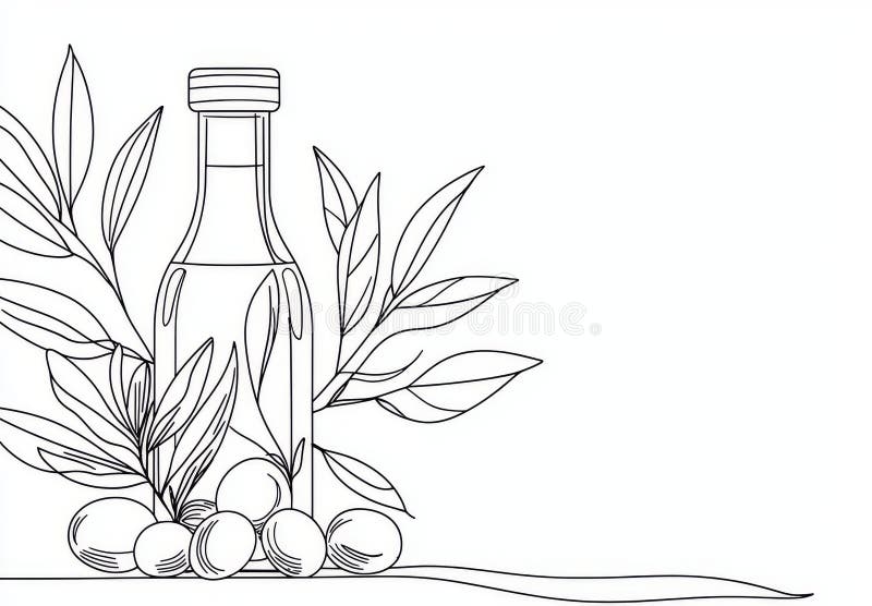 One Line Drawing Olive Oil Stock Illustrations – 269 One Line Drawing ...