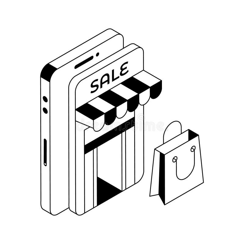 Modern Icon of Online Shopping Sale Designed in Isometric Style Stock ...