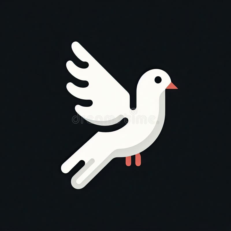 Modern Icon of Peace with Flying Dove Stock Illustration - Illustration ...