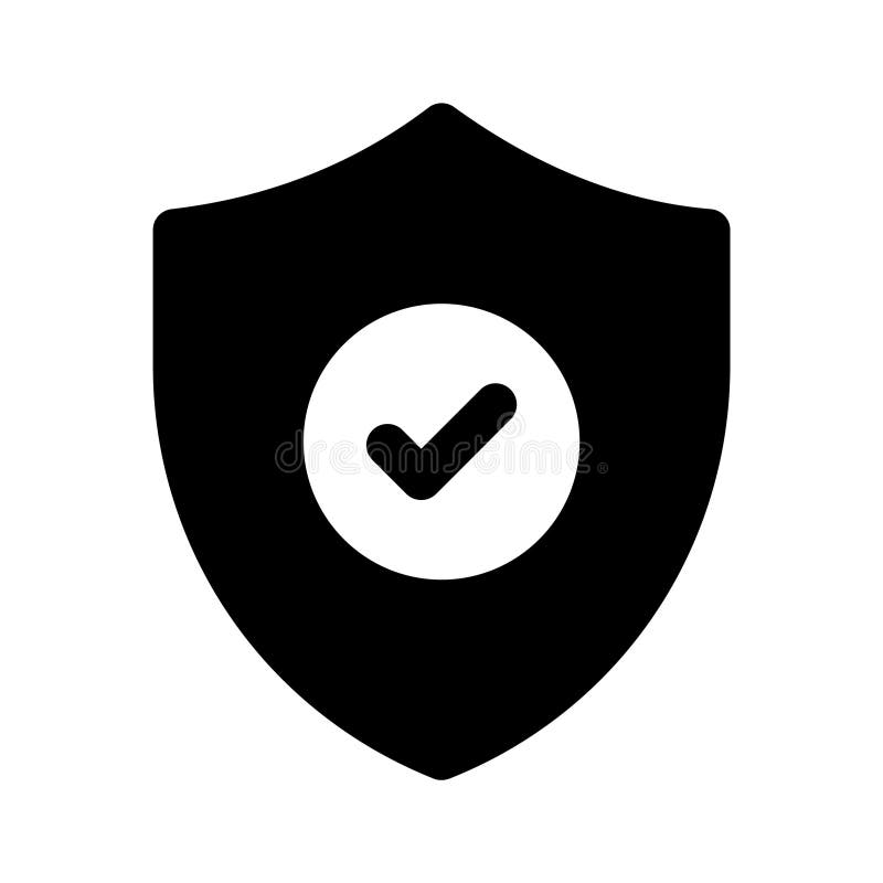 Modern Icon of Verified Security, Checkmark Inside Protection Shield ...