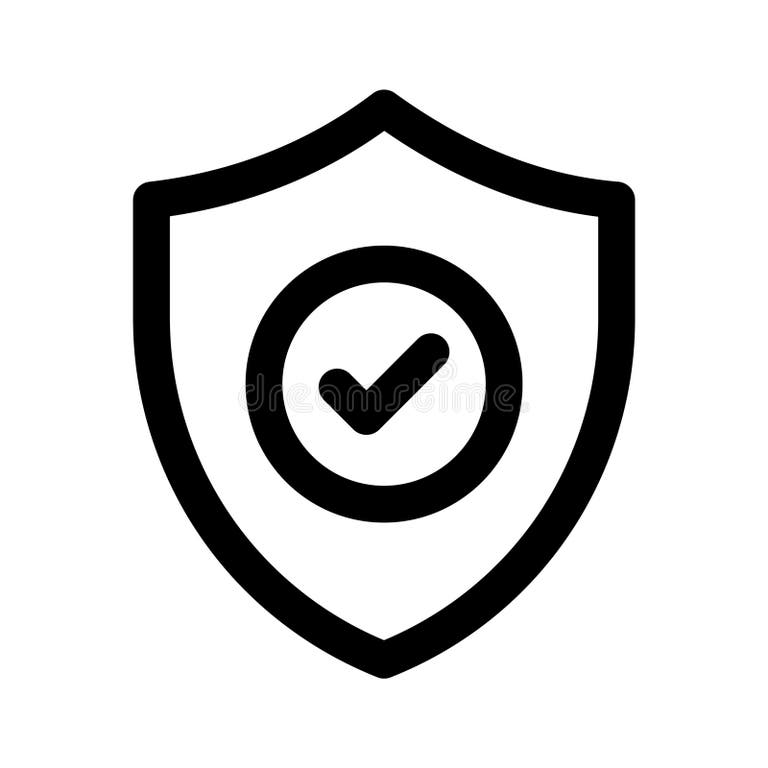 Modern Icon of Verified Security, Checkmark Inside Protection Shield ...