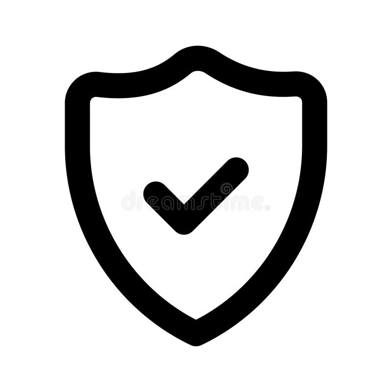 Modern Icon of Verified Security, Checkmark Inside Protection Shield ...