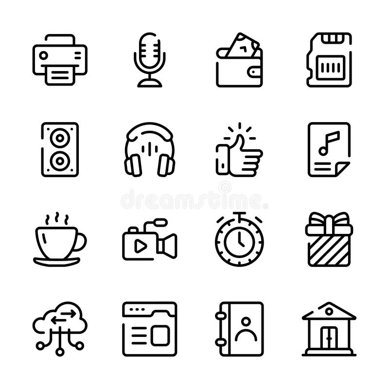 Modern Icons Representing Digital Tools and Services Stock Vector ...