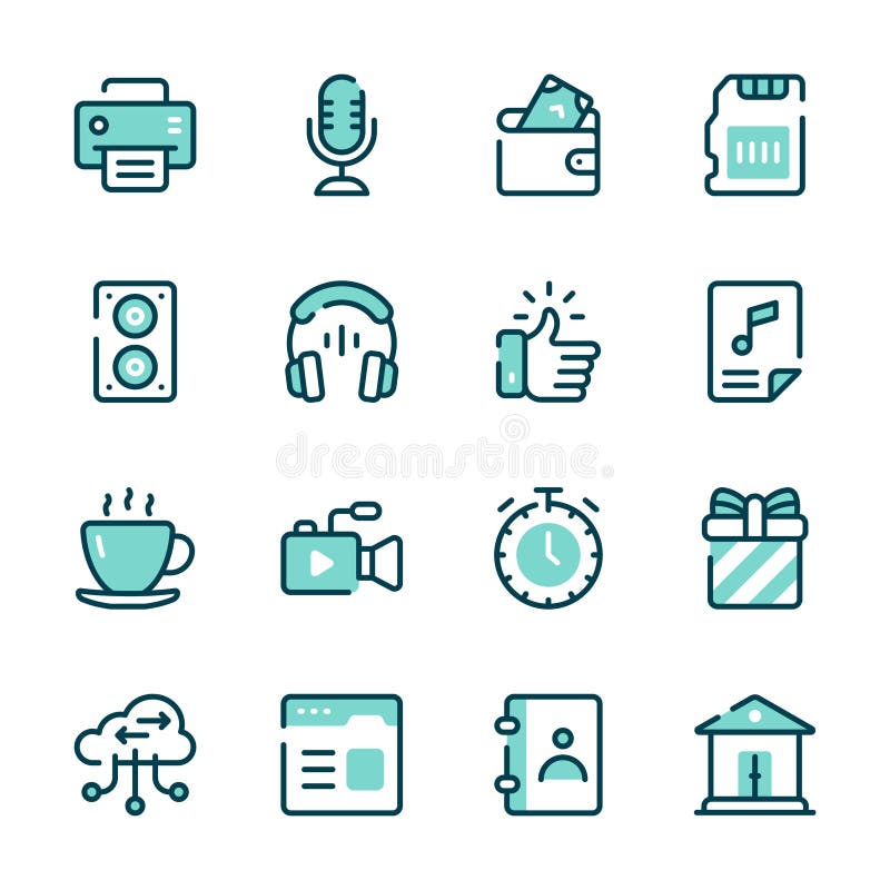 Modern Icons Representing Digital Tools and Services Stock Vector ...