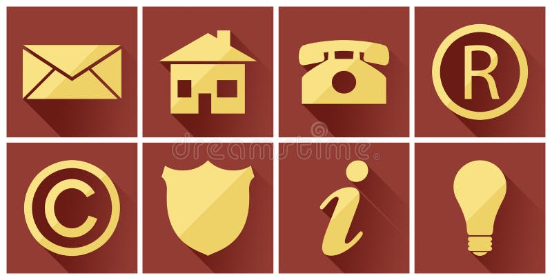 Modern icons set stock illustration. Illustration of contact - 51019451