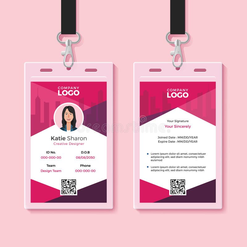 Modern Identity Card Design Template Stock Vector - Illustration of ...