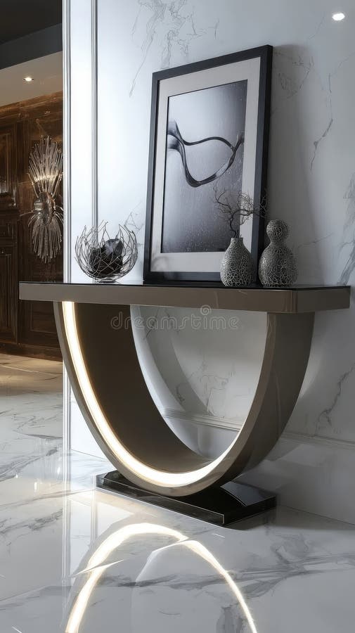 Modern Illuminated Console Table with LED Lighting - Luxury Home Decor ...