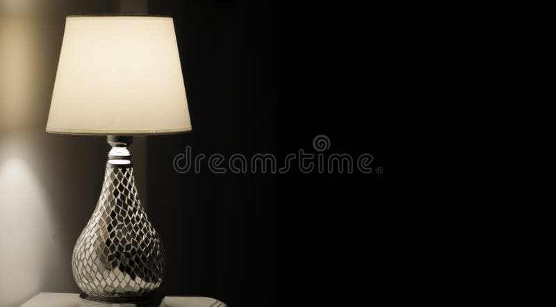 Modern Illuminated Lamp Inside a House. Copy Space Stock Image - Image ...