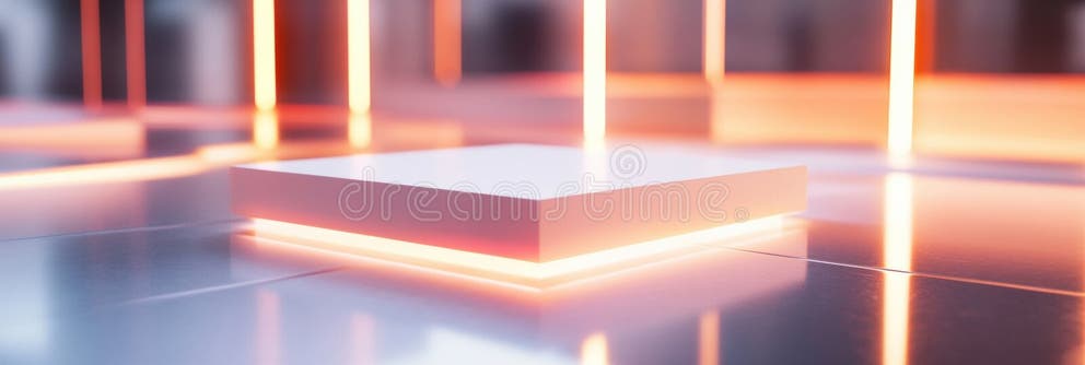 Modern Illuminated Platform in an Abstract Setting with Vibrant Light ...