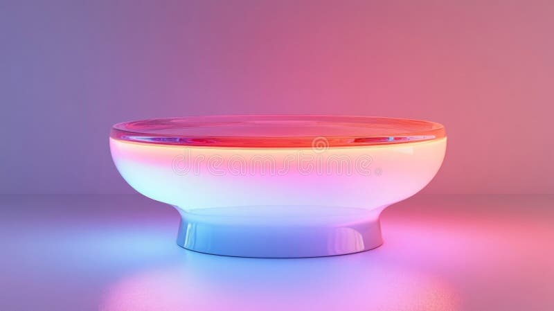 Modern Illuminated Round Table with Colorful LED Lighting Stock ...