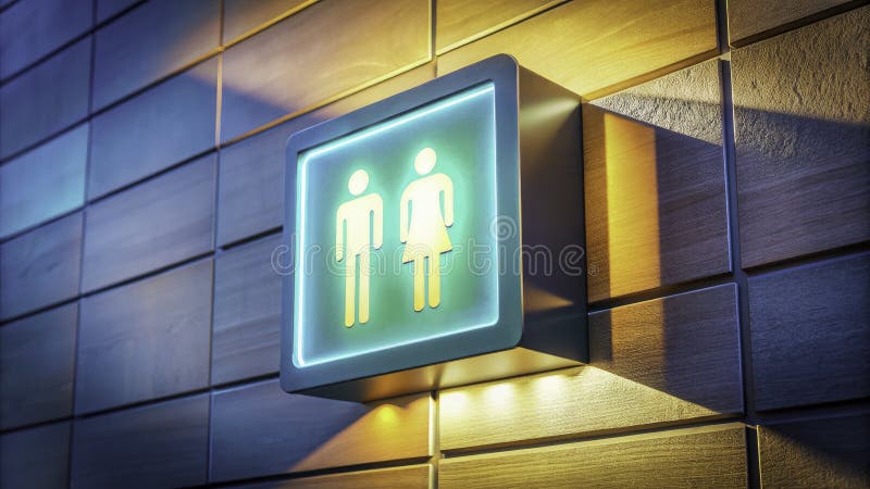 Modern Illuminated Square Restroom Signage Enhancing Accessibility and ...