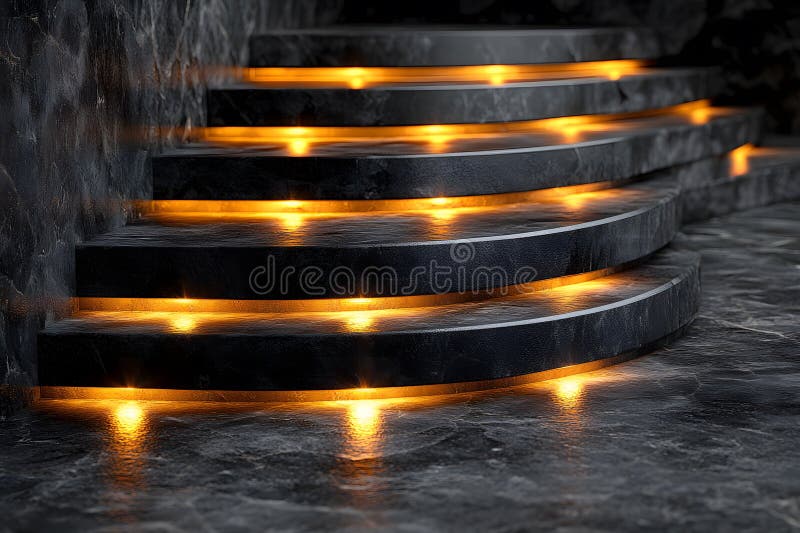 Modern Illuminated Stone Staircase Design for Architectural Elegance ...