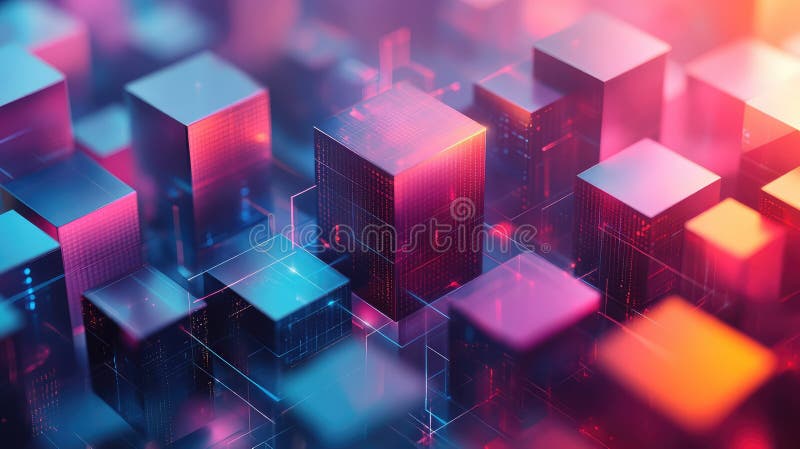 Modern Illustration of Abstract Geometric Background with Isometric ...