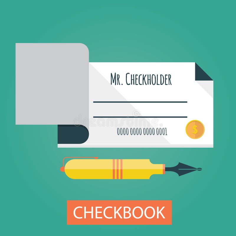 Modern Illustration of Checkbook. Stock Illustration - Illustration of ...