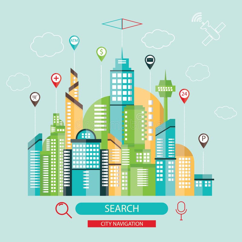 Modern Illustration of City Navigation Stock Illustration ...