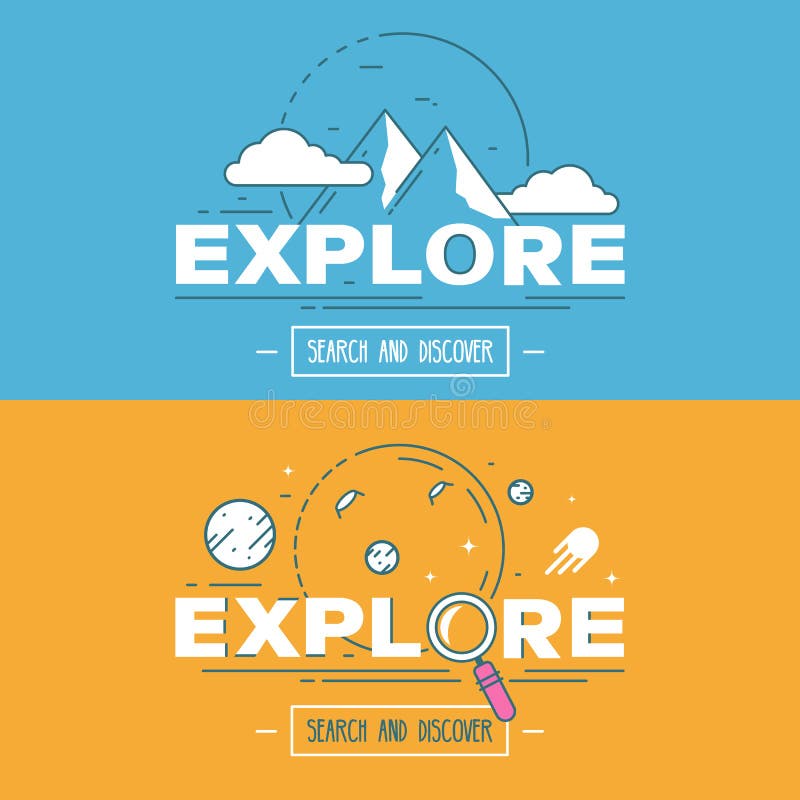 Modern Illustration Concepts of Word Explore. Stock Illustration ...