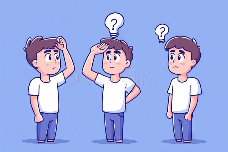 In a Modern Illustration, a Confused Man is Shown Thinking Deeply and ...