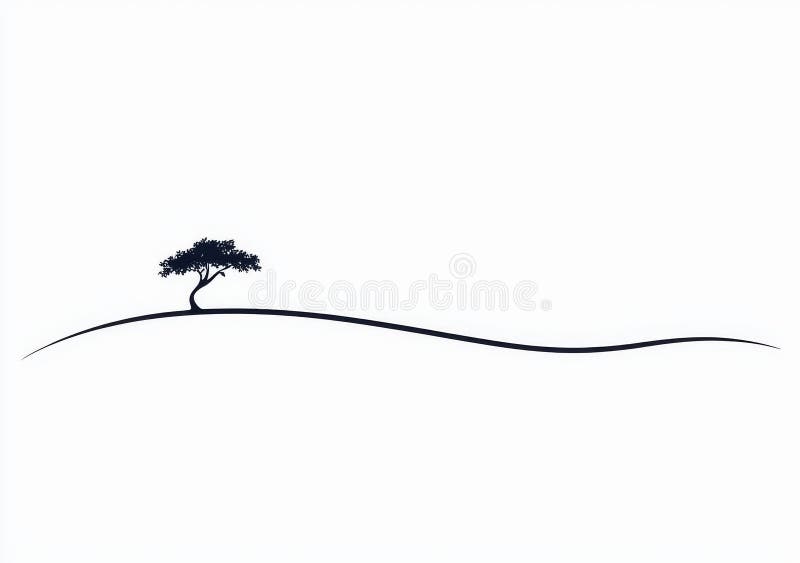 Modern Illustration of a Continuous Line Drawing of a Nature Tree Stock ...