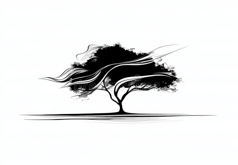 Modern Illustration of a Continuous One Line Tree Logo Stock ...
