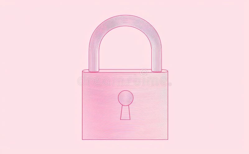 Modern Illustration of Cyber Security Padlock. Simple Continuous Line ...
