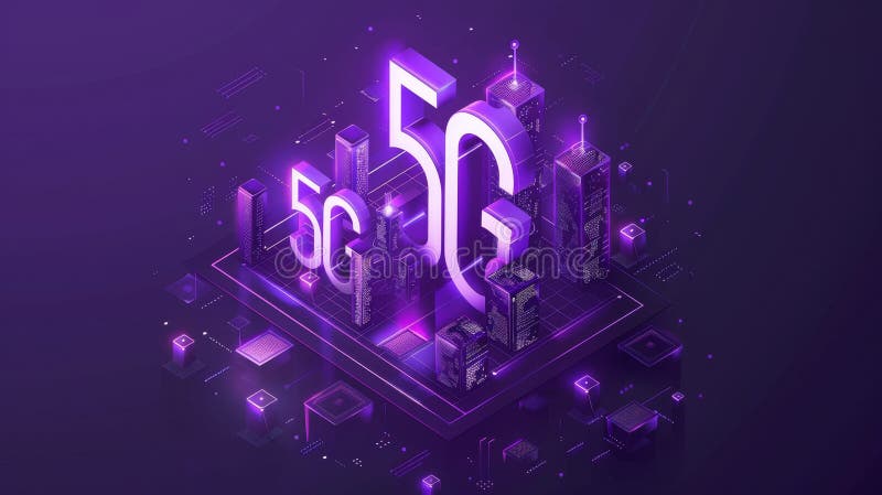 This Modern Illustration Depicts the 5G Network Technology in an ...