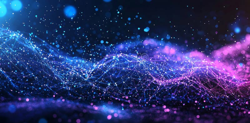 This Modern Illustration of Dots Polygons Connected by Waves Represents ...