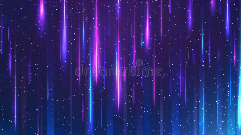 Modern Illustration of Falling Stars Glowing on Transparent Background ...