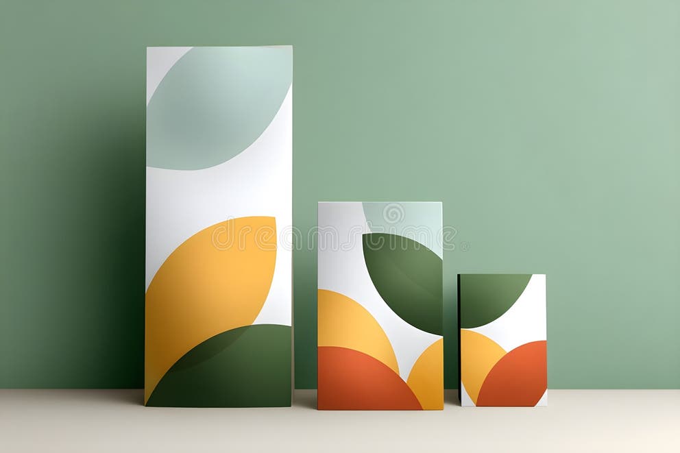 This Modern Illustration Features Three Rectangular Panels Standing ...