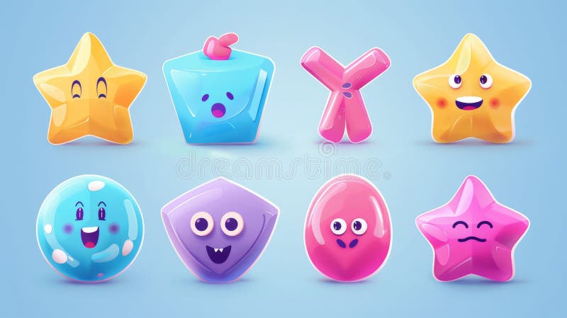 A Modern Illustration Featuring Abstract Geometric Shapes Characters ...