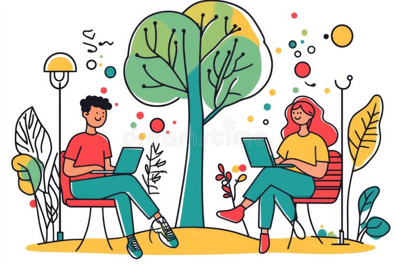 A Modern Illustration Featuring a Continuous Line Draw Design Shows ...