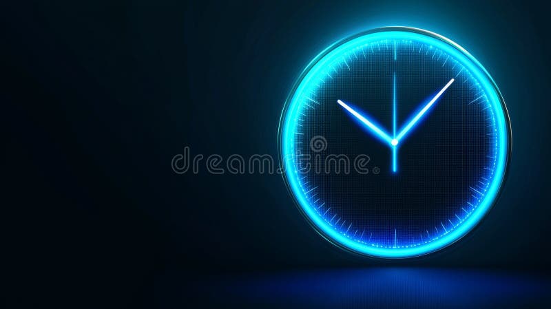 A Modern Illustration Featuring a Glowing Clock Silhouette, Symbolizing ...