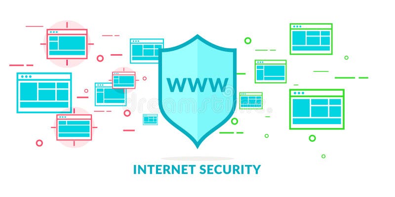 Modern Illustration in Flat Style Data Security on the Internet. Stock ...