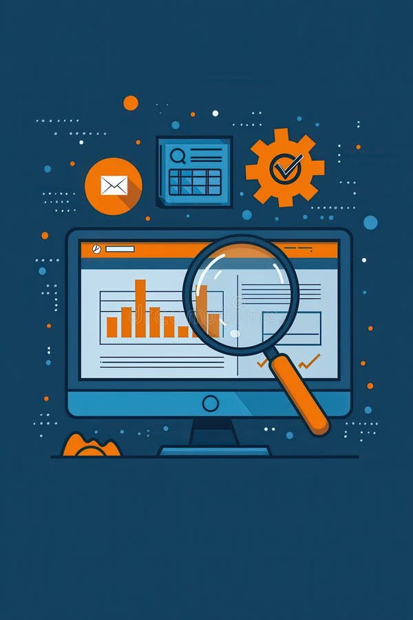 Modern Illustration Focusing on Digital Analytics and Technology ...