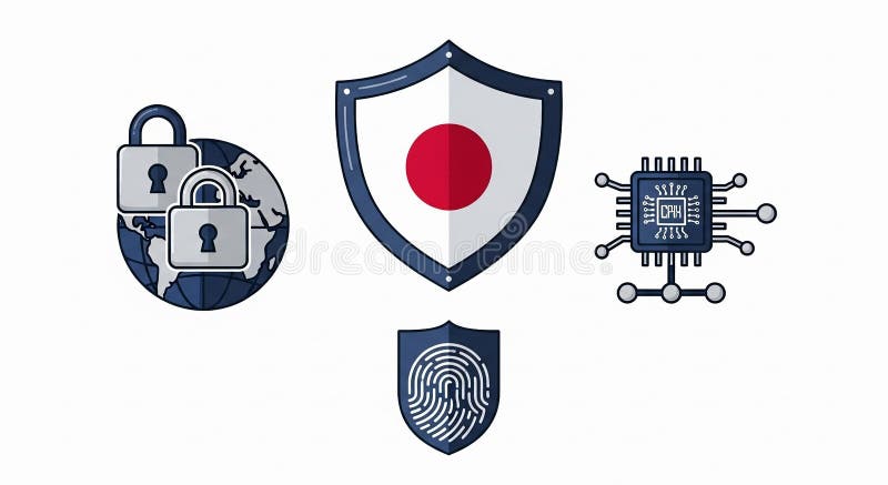 Modern Illustration of Global Cybersecurity, Data Protection, and ...