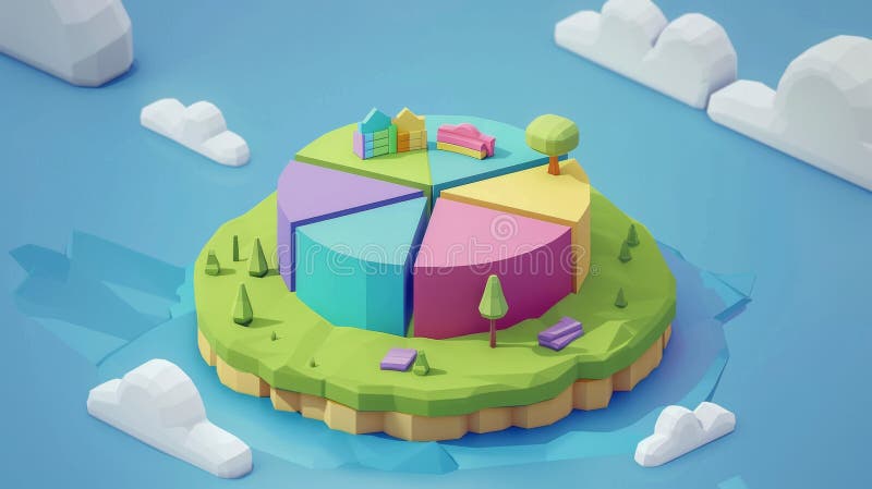 Modern Illustration of a Graph with a Pie Chart Stock Photo - Image of ...