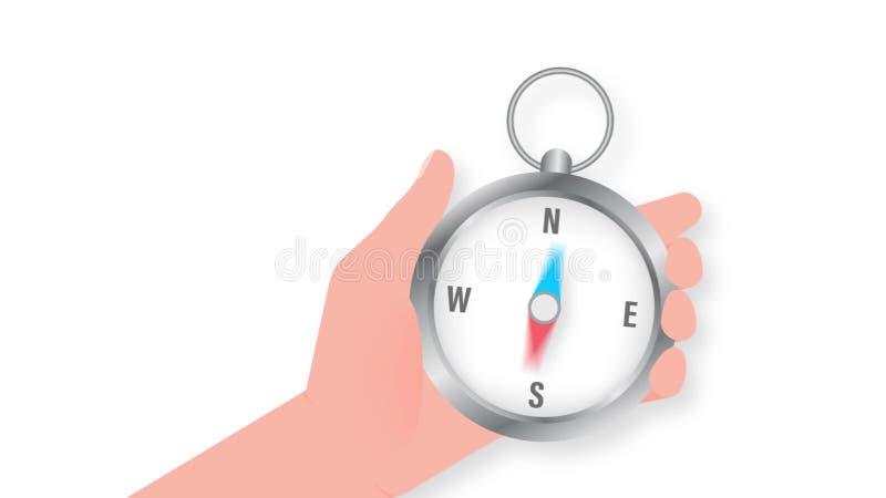 Modern Illustration with Hand with Compass for Mobile App Design ...