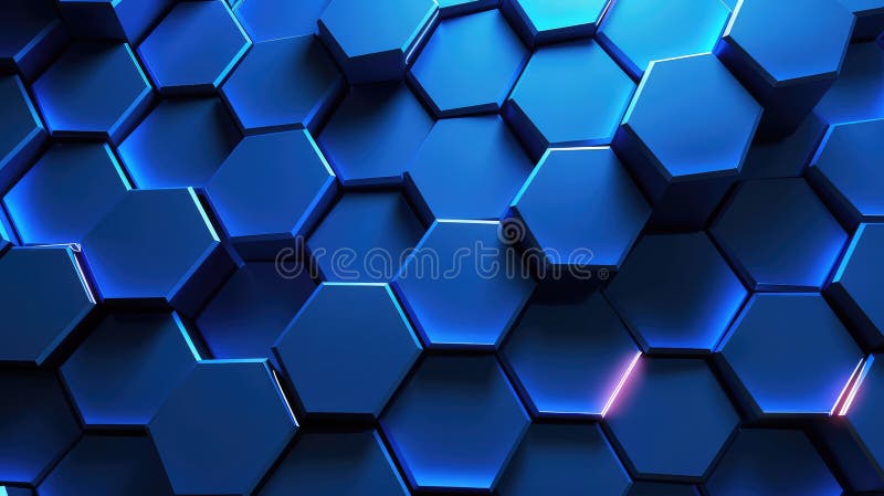 Modern Illustration of Hexagon Pattern on Blue Background: a Symbolic ...