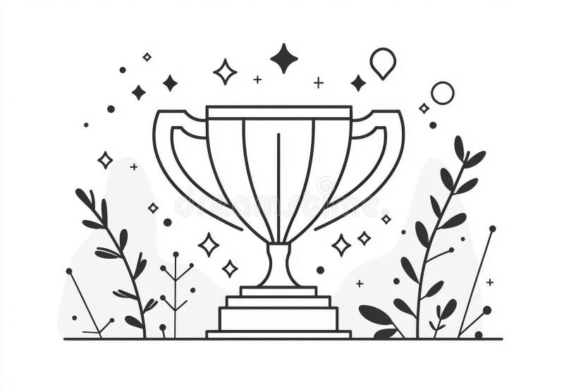 A Modern Illustration of a Minimalist Trophy with an Object Design of ...