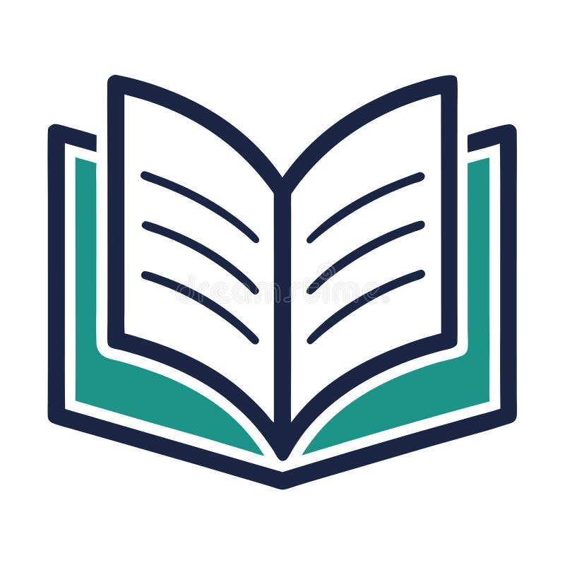 Stylized Book Illustration: Open Book Icon for Education and Learning ...