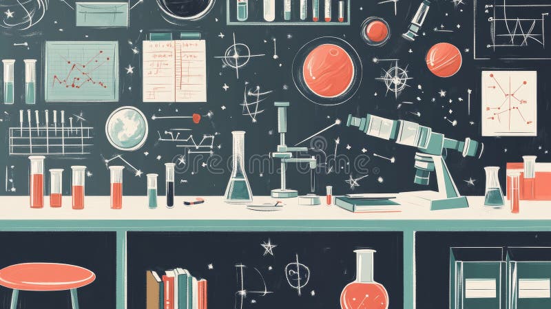 Modern Illustration of Physics Flat Concept. School Subject. Natural ...