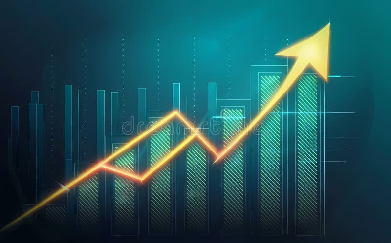 A Modern Illustration of a Rising Business Graph Chart, with a ...