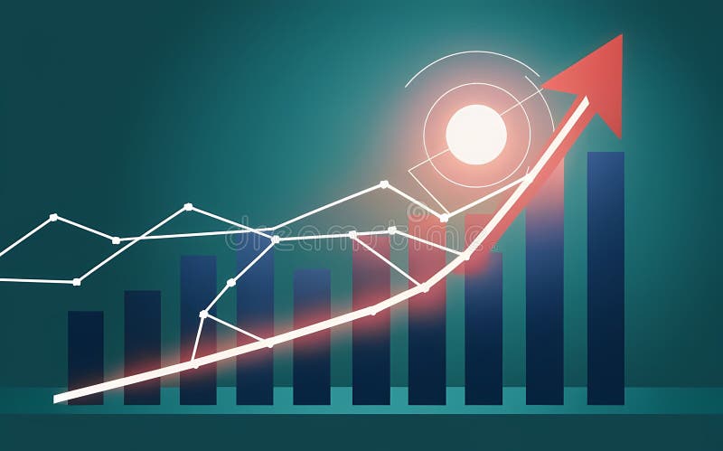 A Modern Illustration of a Rising Business Graph Chart, with a ...